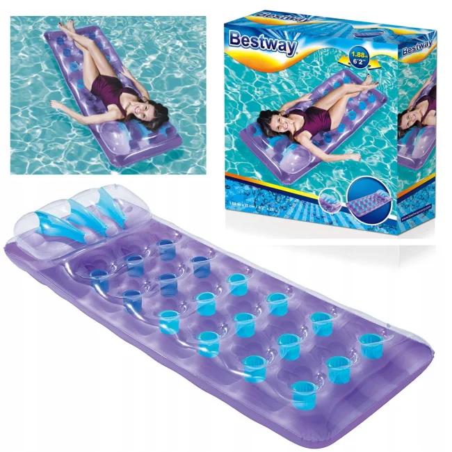 Bestway dušek za vodu Summer Colors Deluxe 1.88x0.71m Ljubičasti 43015 ...